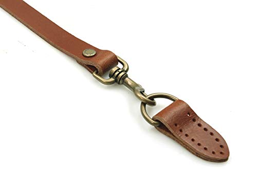44" ~ 47.7" byhands Genuine Leather Adjustable Crossbody Bag Strap with Leather Tab, Tan (40-1150)