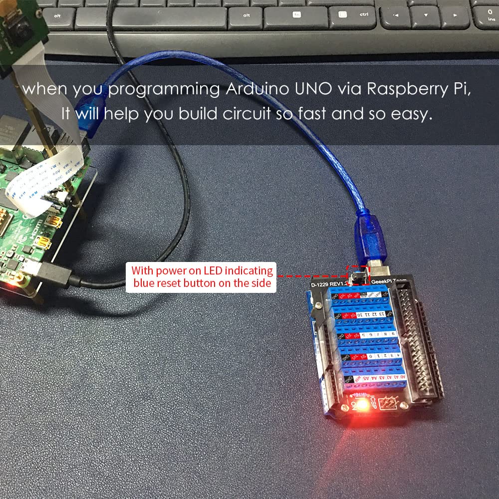 GeeekPi Screw Terminal Hat for Arduino UNO, GPIO Screw Terminal Block Breakout Module with Horn Socket Connector, GPIO Expansion Board Breakout for Arduino UNO