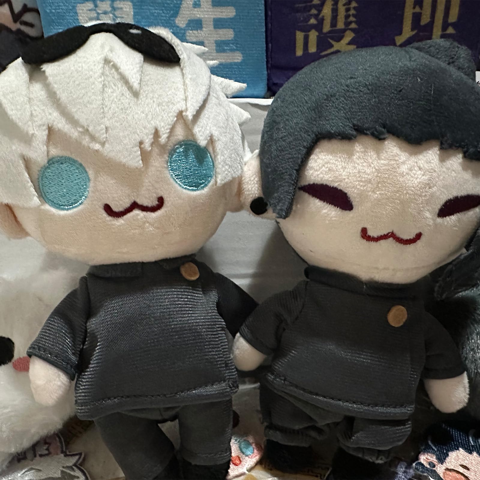 2-Pack Cute and Soft Gojo Plush with Keychain,Gojo Satoru Plush - JJK Plushies Collection, Cartoon Geto Suguru Stuffed Toys, Anime Plush Figure Pillow (Geto Suguru ＋Gojo Satoru)