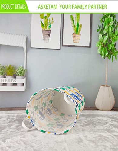 ASKETAM Baby Laundry Hamper, Cartoon Dinosaur, Durable, Large Capacity, Lightweight, Portable, Waterproof