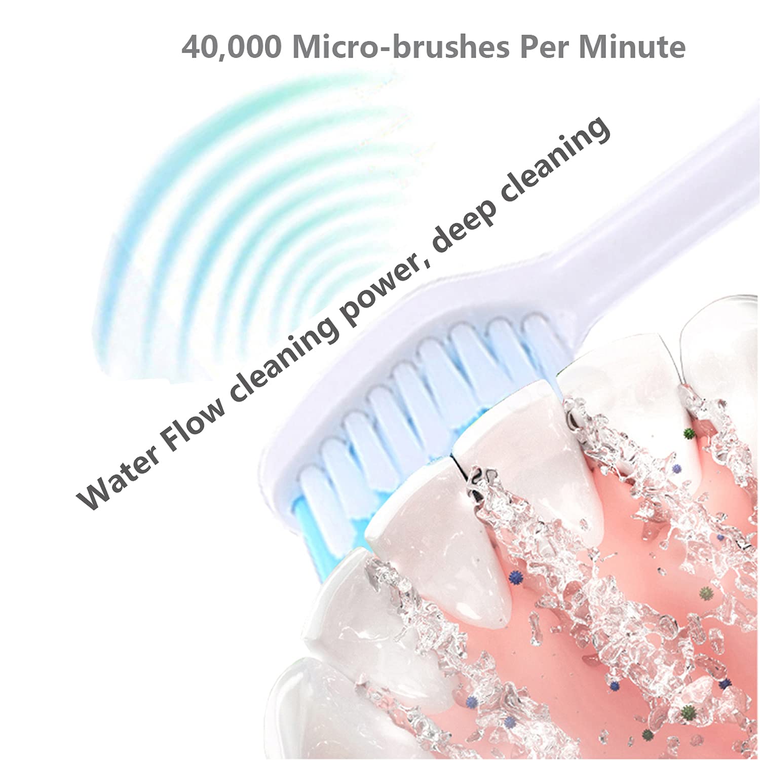 BYITH Electric Toothbrush 5 Brushing Modes 3 Toothbrush Heads Rechargeable Sonic Toothbrush