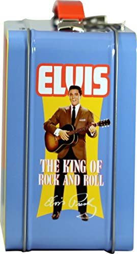 AQUARIUS Elvis Retro Fun Box - Sturdy Tin Storage Box with Plastic Handle & Embossed Front Cover - Officially Licensed Elvis Merchandise & Collectible Gift for Kids, Teens & Adults
