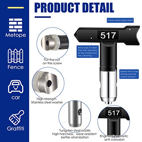 2 Sets 3600PSI Airless Paint Spray Gun High Pressure Airless Paint Sprayer Gun with 517 Tip Swivel Joint for Pump Sprayer Parts Accessories