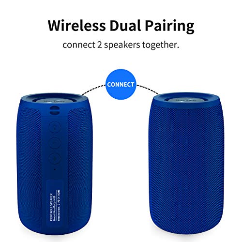 Bluetooth Speaker,MusiBaby Speakers,Outdoor, Portable,Waterproof,Wireless Speakers,Dual Pairing, Bluetooth 5.0,Loud Stereo,Booming Bass,1500 Mins Playtime for Home,Party(M68) (Blue)