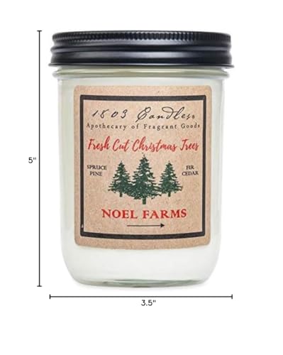 1803 Candles - 14 oz. Jar Soy Candles - (Fresh Cut Trees)
