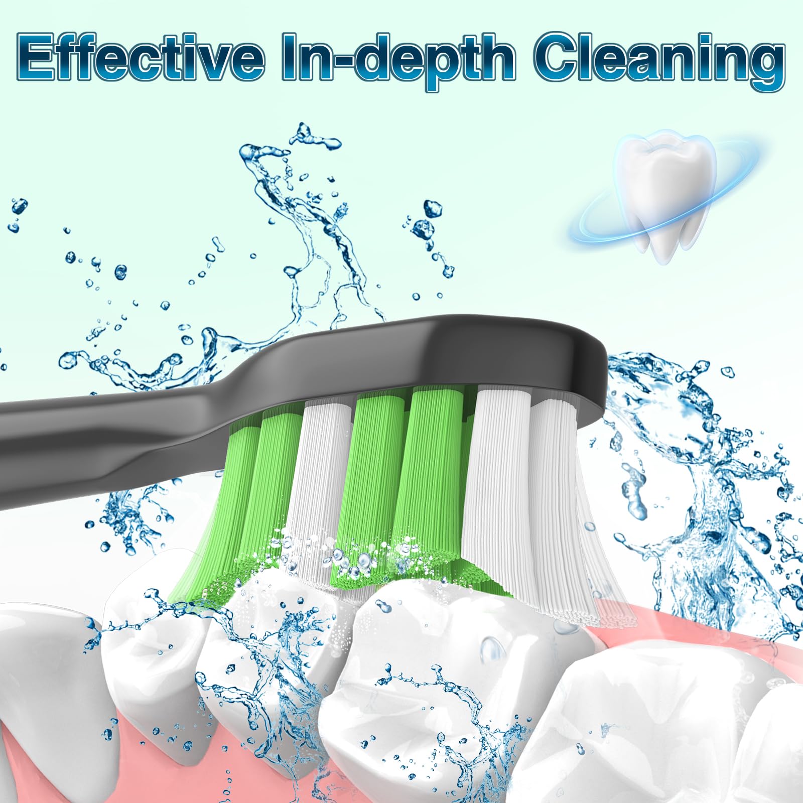 Aoremon Replacement Brush Heads for Sonicare - Electric Toothbrush Heads Compatible with Philips Sonicare W 6100 5300 4100 & Most Snap-on Toothbrush Modle, Black 10PCS
