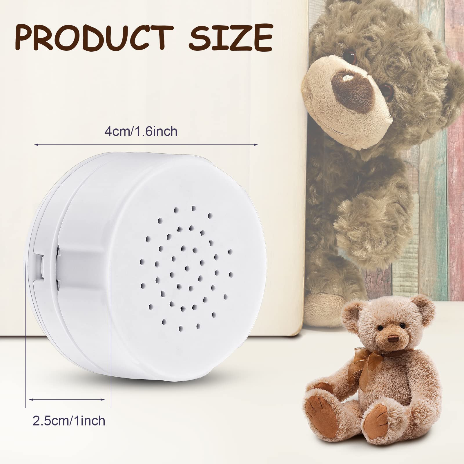 3 Pcs Voice Recorder for Stuffed Animal, Voice Recorder Box Stuffed Bear Mini Voice Recorder Device, DIY Custom Voice Message Toy Voice Recorder for Baby Dolls, Plush Toys and Pillows (20s Edition)