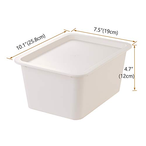 Lunmore Small Storage Box Bin Container Cube Organizer Set Stackable Storage Basket Shelf Organizer Pack of 3