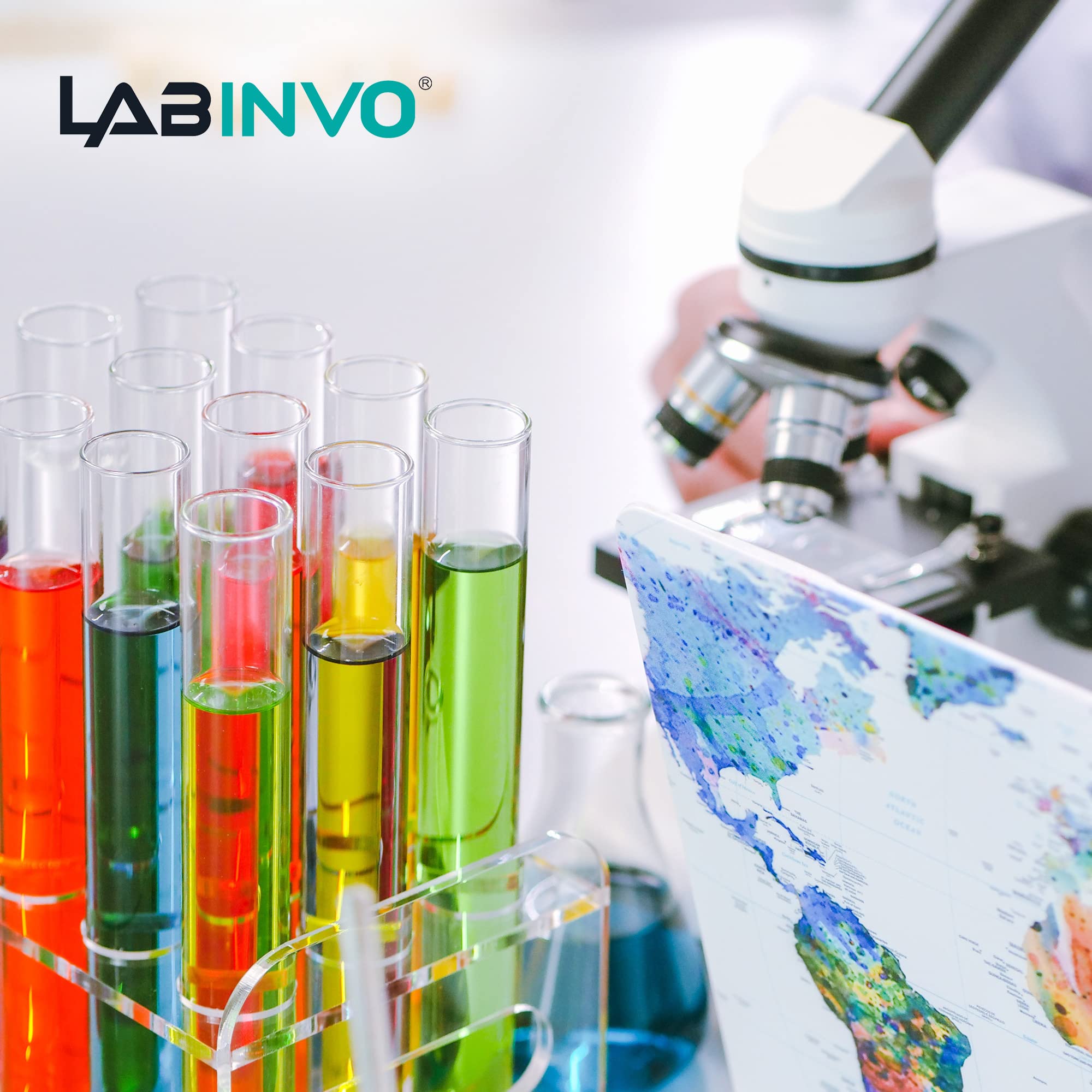 LABINVO 10ml Glass Round Bottom Test Tubes, Thickness 1.0, 16x100mm, Pack of 20, IN-TTG10