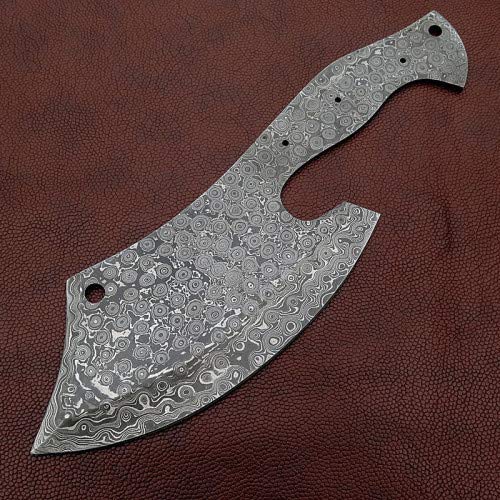 Damascus Steel Blank Blade Custom Handmade 10.5" Damascus Chef Cleaver Knife Blank Blade for knife making