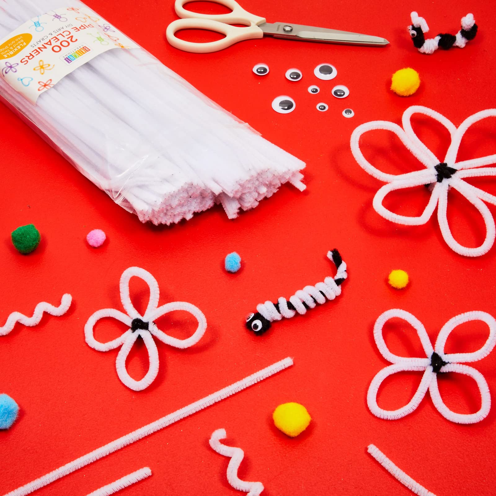 400 Pieces White Pipe Cleaners Chenille Stems (6 mm x 12 inches) DIY Art Creative Craft Decorations