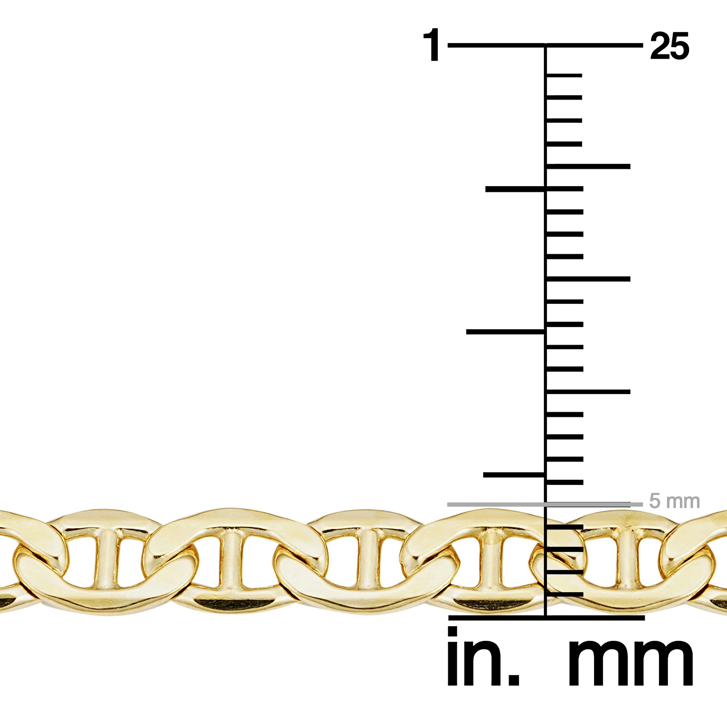 14k Yellow Gold Filled Mariner Link Chain Necklace (5 mm, 22 inch)