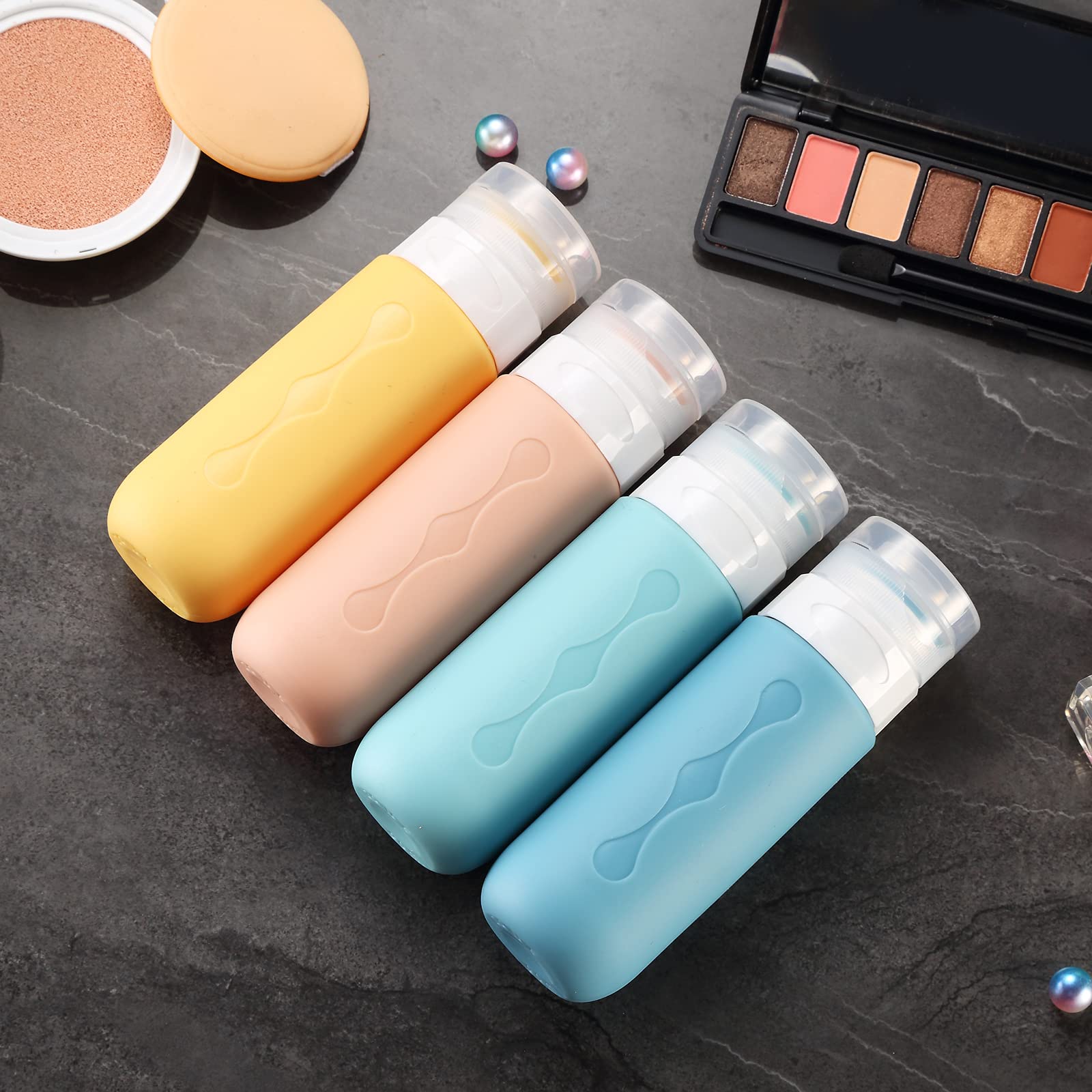 Gemice Travel Bottles for Toiletries, Tsa Approved, Travel Size Containers, BPA Free Leak Proof Tubs Refillable Liquid Accessories for Cometic Shampoo and Lotion Soap