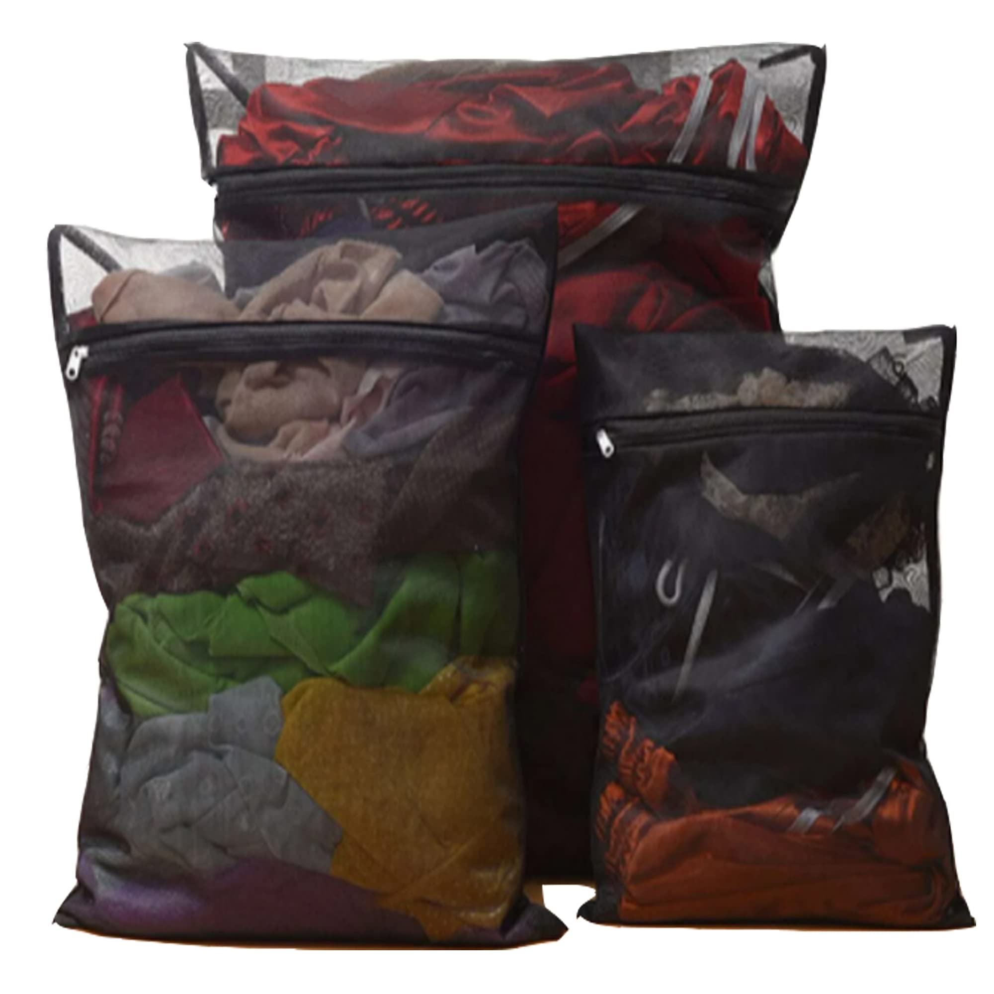 3x Laundry Washing Bag Wash Bag Mesh Net Zipped Lingerie Underwear Bra Clothes Wash Bag