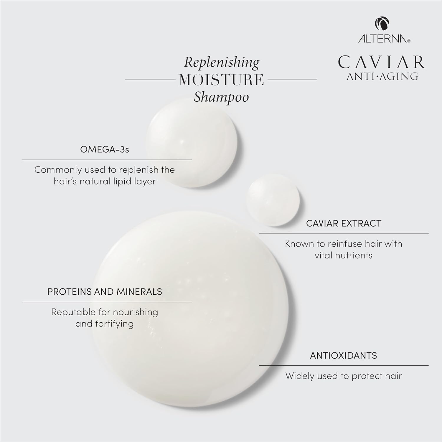 Alterna Caviar Anti-Aging Replenishing Moisture Shampoo and Conditioner Set, For Dry, Brittle Hair, Protects, Restores and Hydrates, Sulfate Free
