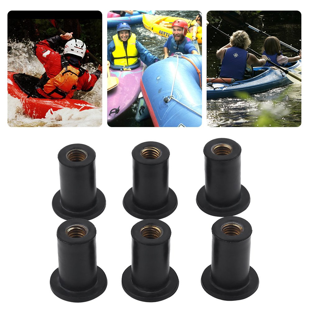 12pc Durable Metric Rubber Well Nuts Windshield Bolts for Motorcycles Kayak Canoe Boats (Diameter 5 mm,Fit for M5 Bolts)