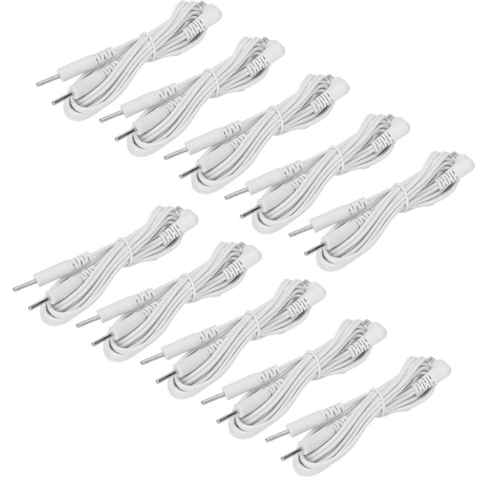 10pcs DC 3.5mm Pin Type Electrode Lead Wires Cable,Compatible Lead Wires for TENS Unit Physiotherapy Machine(One Tow Two Needles)