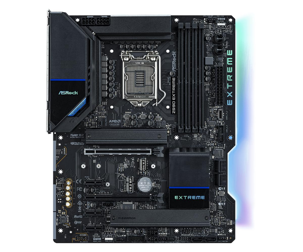 ASRock Z590 Extreme Compatible Intel 10th and 11th Generation CPU (LGA1200) with Z590 Chipset ATX Motherboard