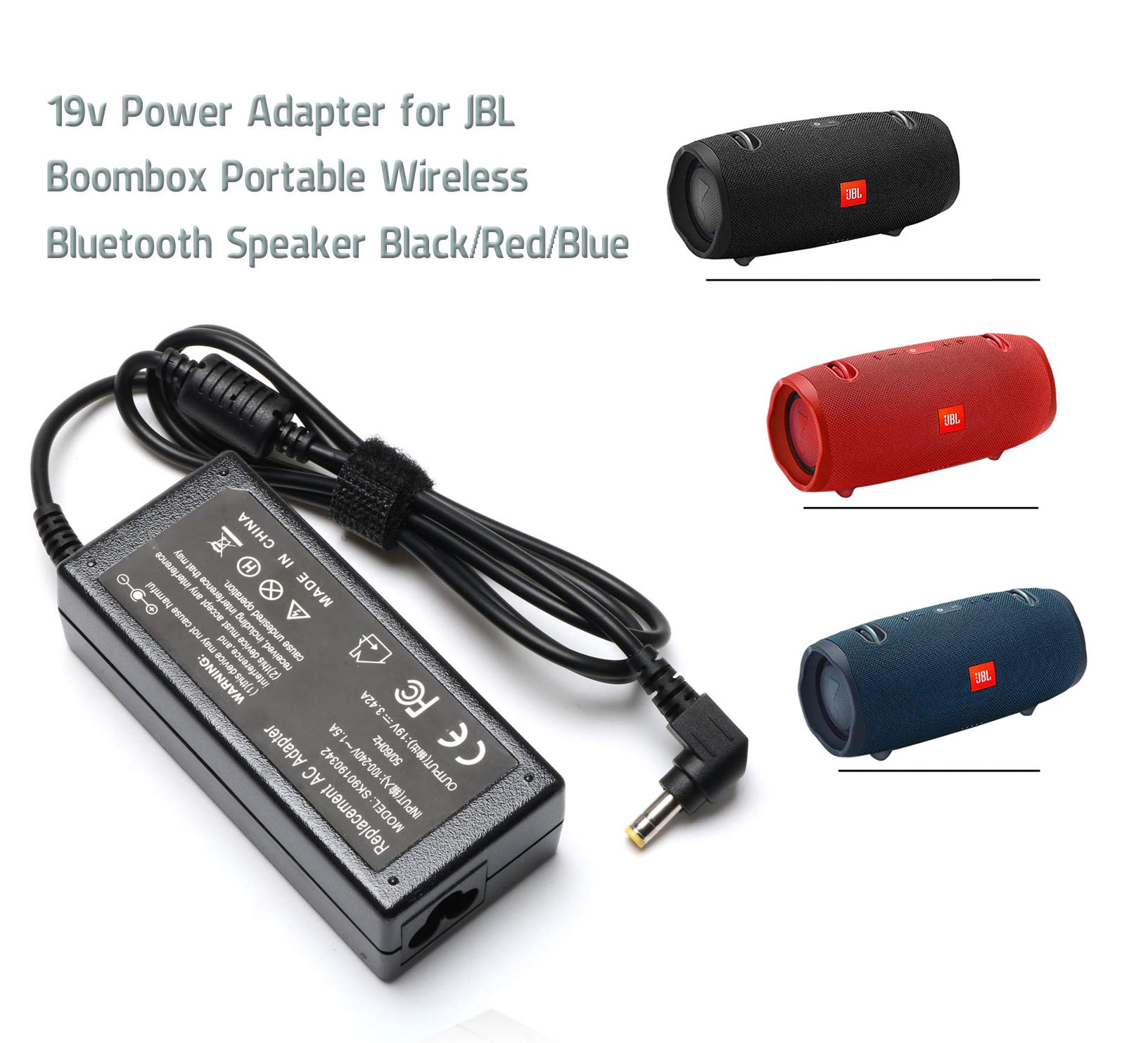 19V Charger for JBL Xtreme, Xtreme 2, Xtreme Portable, Extreme, Extreme 2, JBL Boombox 1 2 Wireless Bluetooth Boost TV Speaker Charger Power Cord