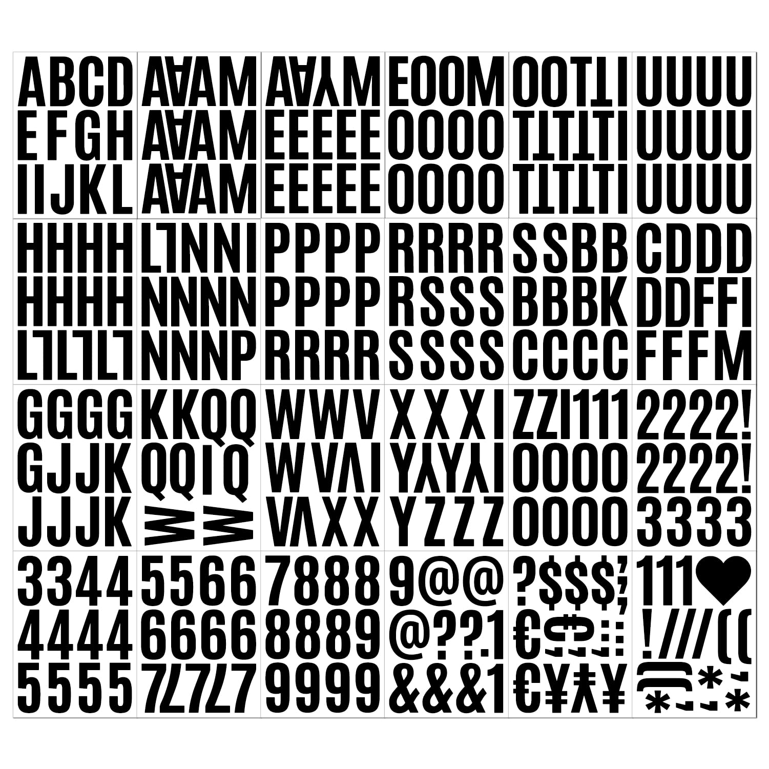 12 Sheets 1500 Pcs 1 inch Black Style Alphabet Sticker Self Adhesive Letter, Number Vinyl Stickers, Mailbox Numbers Labels DIY Crafts Art Making, Decals for Sign,Notebook, Classroom Decor, Door…