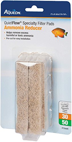 Aqueon QuietFlow Ammonia Reducer 30/50 Specialty Filter Pads, 8ct (2 x 4ct)