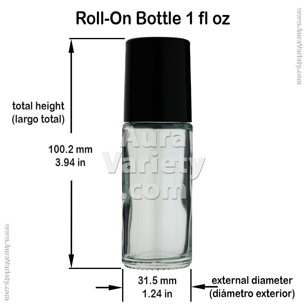 AURA VARIETY 1 OZ 30 ML ROLL ON 12 PCS PLAIN EMPTY REFILLABLE GLASS BOTTLE (Perfume Fragrance Cologne Essential Oil)