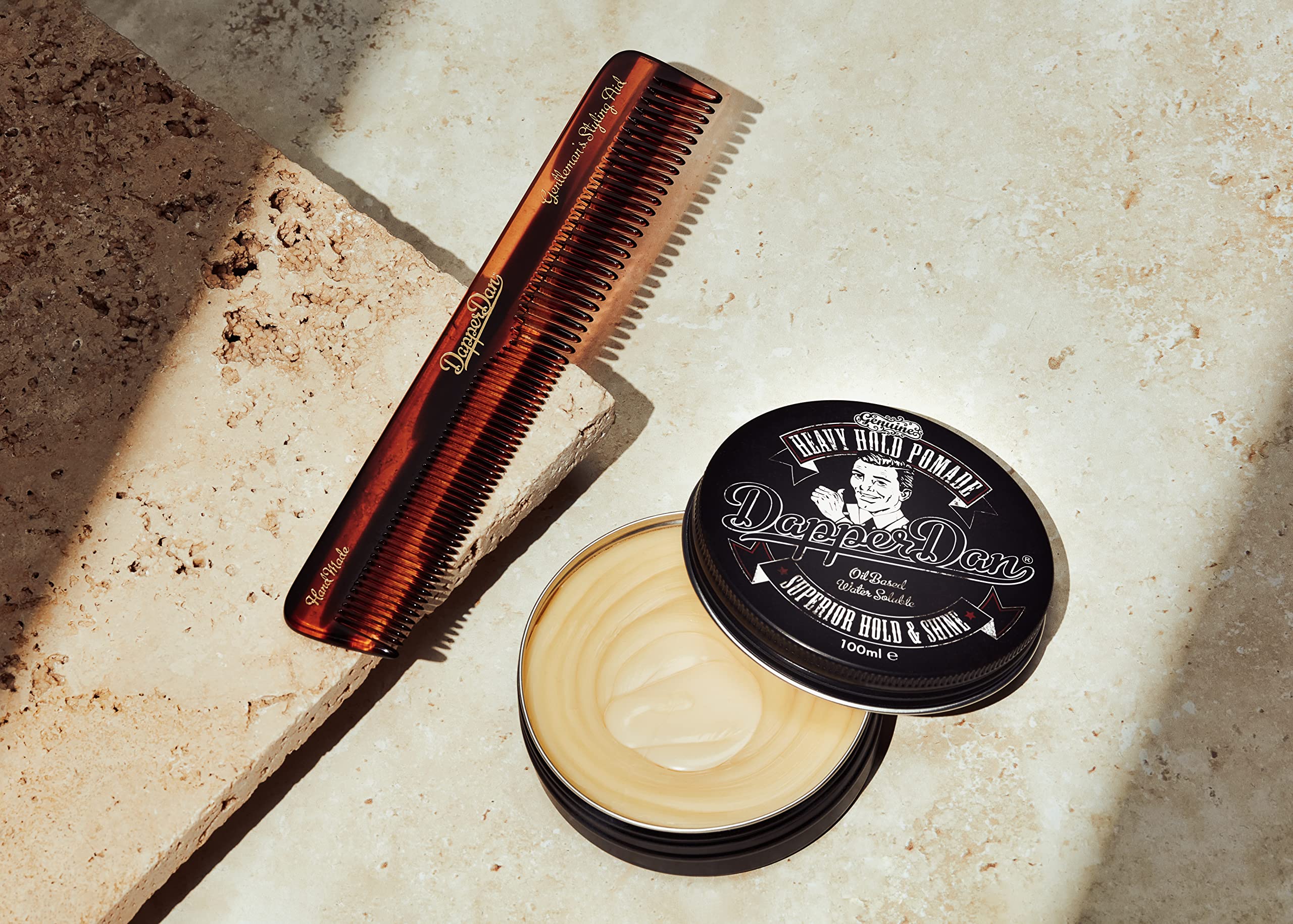 Dapper Dan Heavy Hold Pomade for Men, Strong Hold and High Shine Mens Hair Styling Product, Oil Based, Water Soluble, Liquorice and Vanilla Scent, 2 x 100 ml