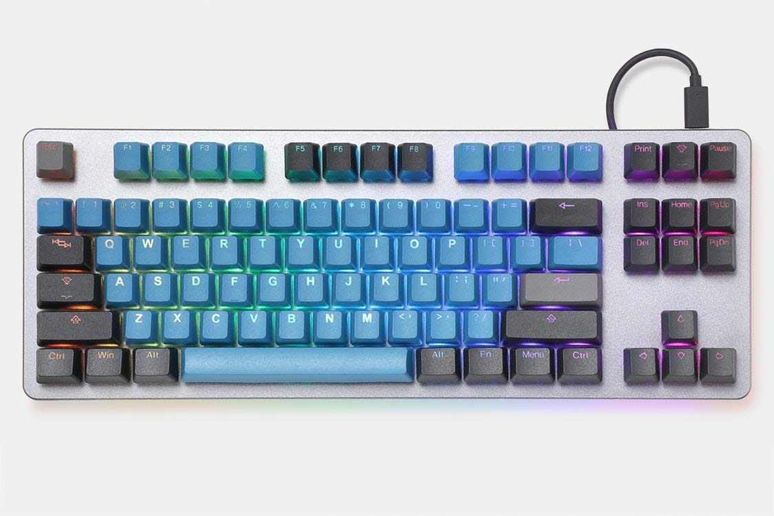 KPREPUBLIC taihao pbt Double Shot keycaps for DIY Gaming Mechanical Keyboard Backlit Caps OEM Profile Light Through Deep Forest Blue Green (D Forest Blue x1)
