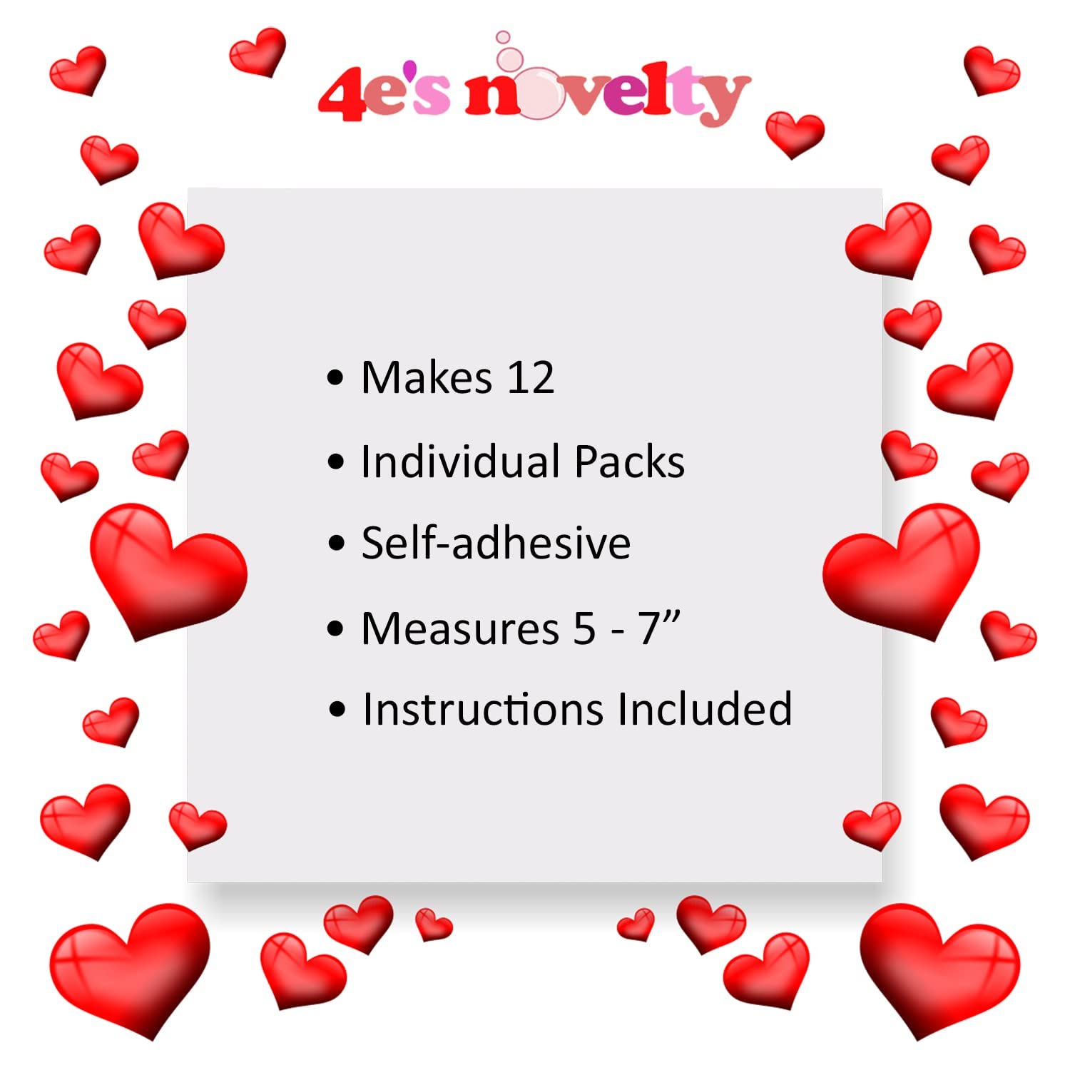4E's Novelty Valentines Monster Craft Ornament (12 Pack) Foam Valentines Day Crafts for Kids Classroom DIY Card Activity Bulk - Individually Wrapped