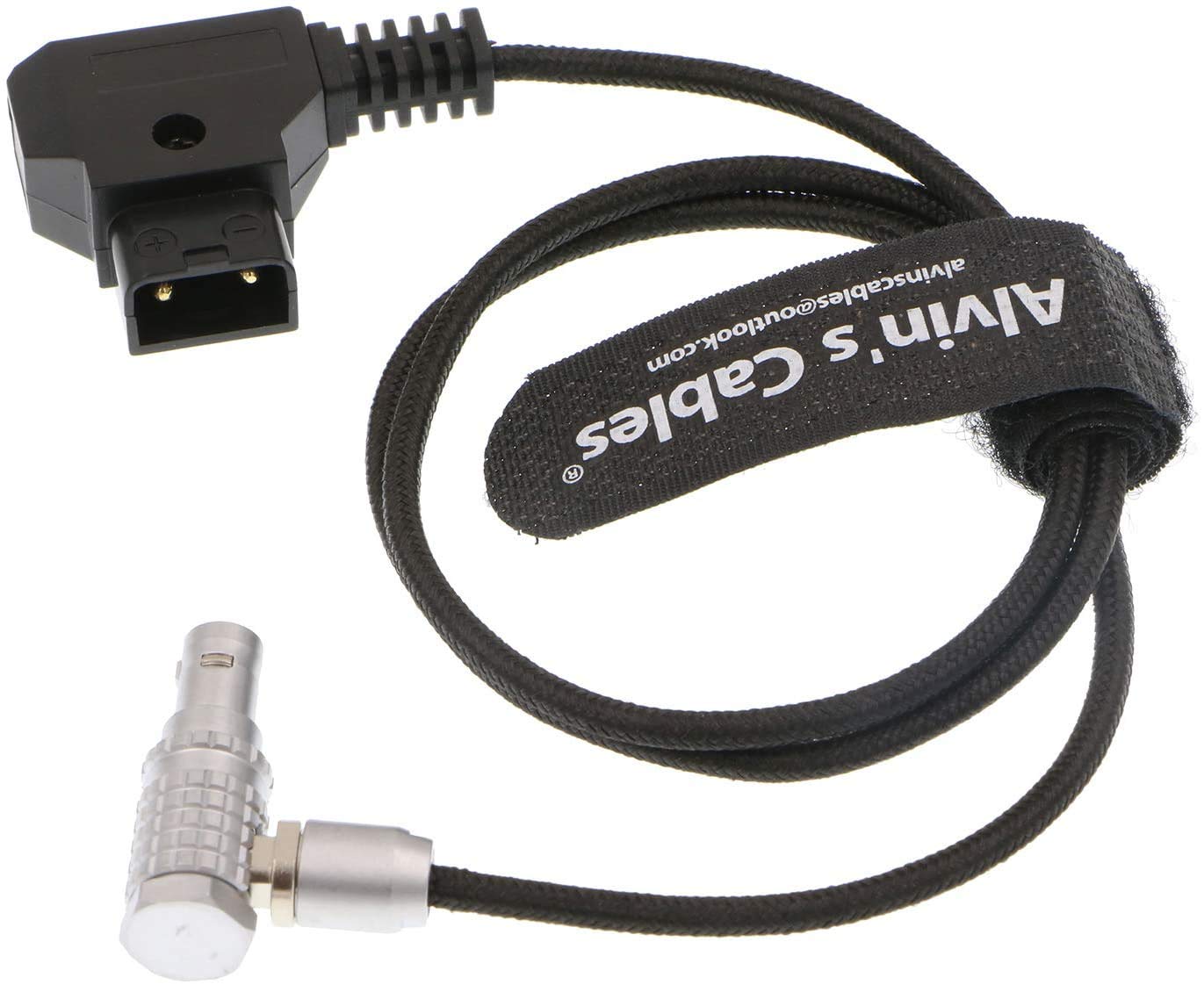 Alvin‘s Cables Teradek Power Cable D-tap to 2 Pin Cable Right Angle 2 Pin Male Braided Flexible Cable for SmallHD Teradek 60cm|23.6inches
