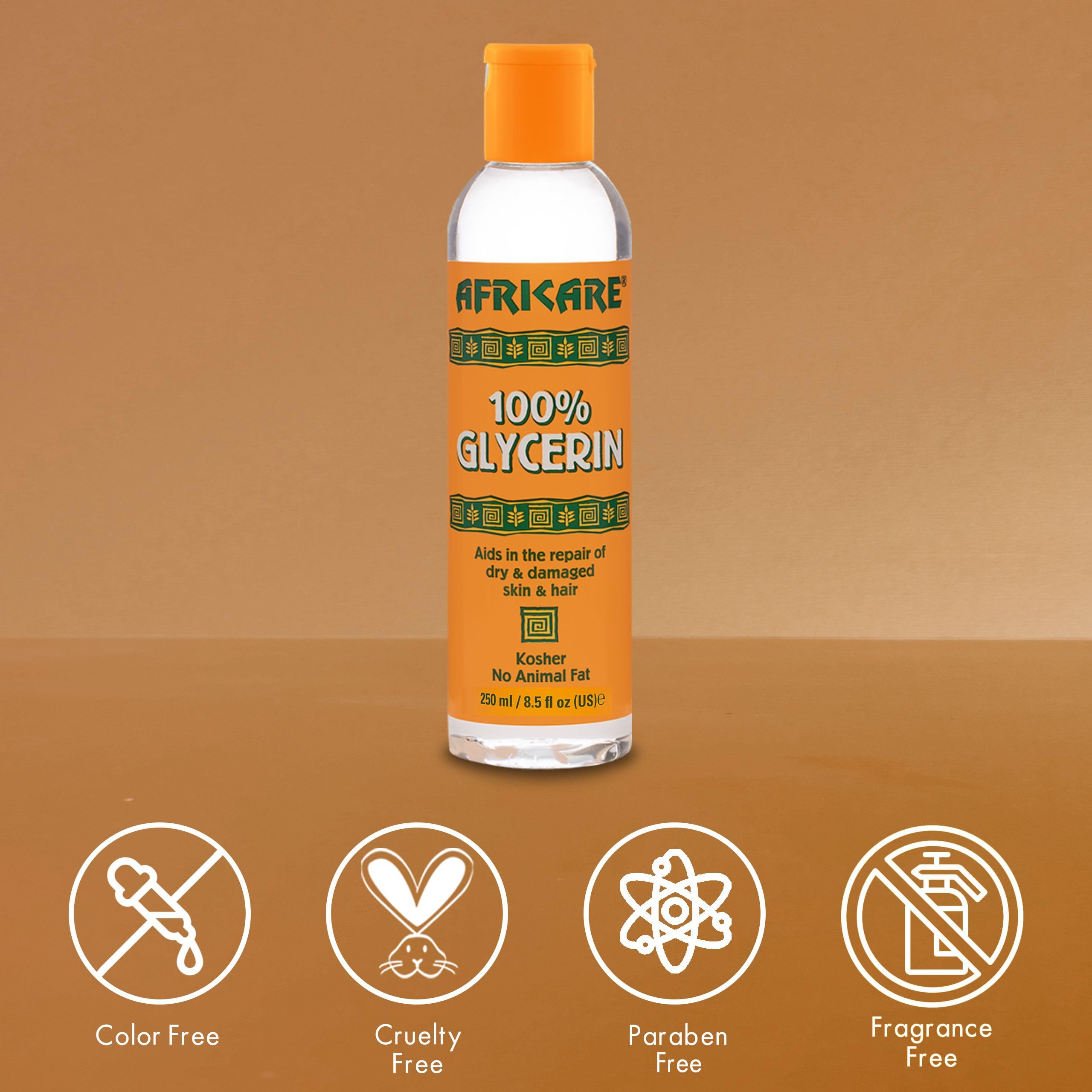 Africare 100% Glycerin 8.5 oz - All Natural Glycerin for Extra Hydration for Hair and Body