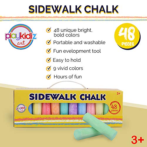 Jumbo Washable Sidewalk Chalk Set Non-Toxic Jumbo Chalk for, Painting on Chalkboard, Playground, Blackboard, and Outdoor Art Play (48)