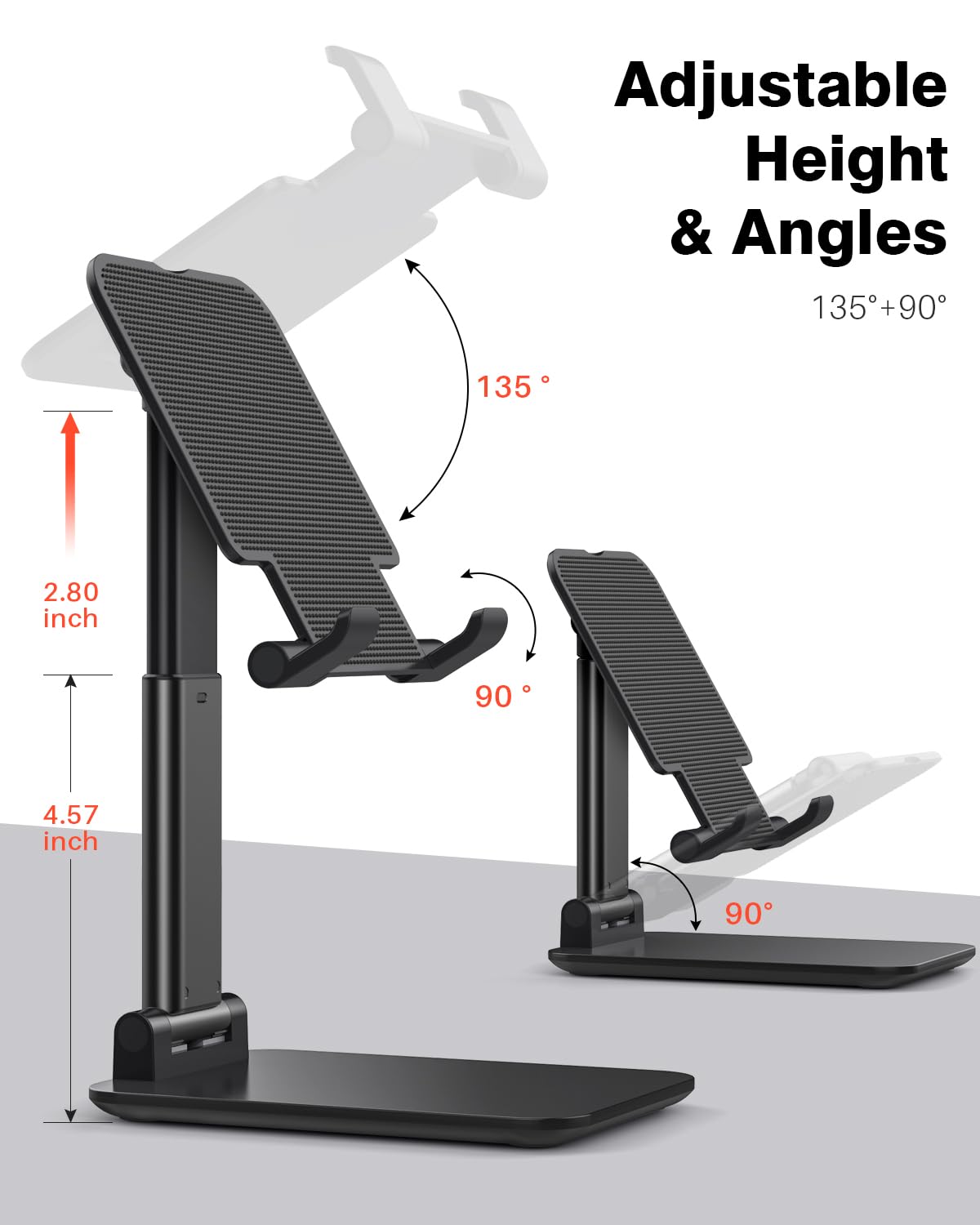 Anozer Tablet Stand Foldable & Adjustable, Portable Monitor Stand 5.55 * 3.94" Wide, Fit for iPad Holder Stand Compatible with iPad Pro 11, 12.9/for iPad 10.9; Surface Pro; Portable Monitor 4.7-15.6"