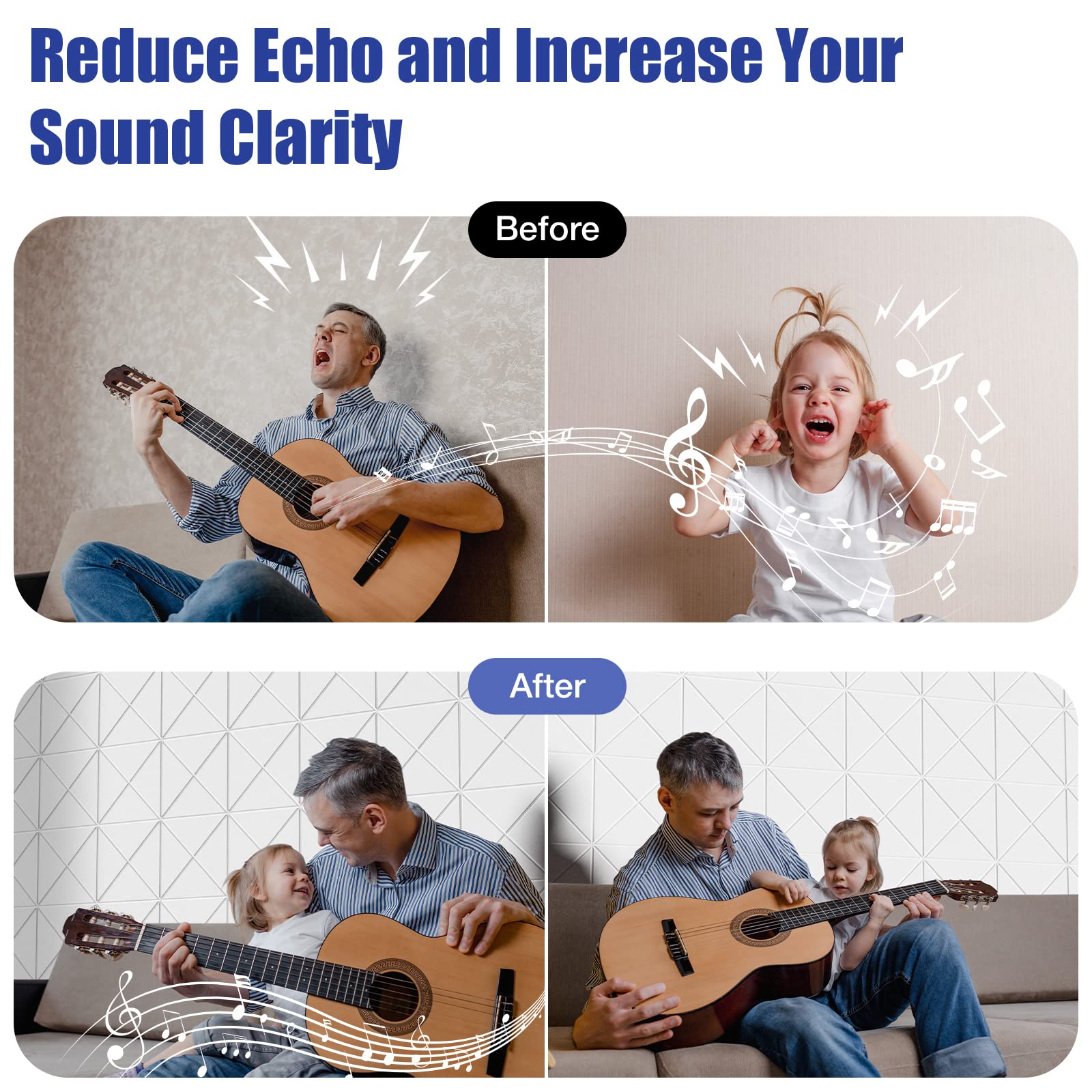 12 pack Acoustic Panels Self-Adhesive, 12"X 12"X 0.4"Sound Proof Foam Panels,Soundproof Wall Panels High Density, Acoustic Panels Sound Absorbing for Wall Decoration and Acoustic Treatment-White