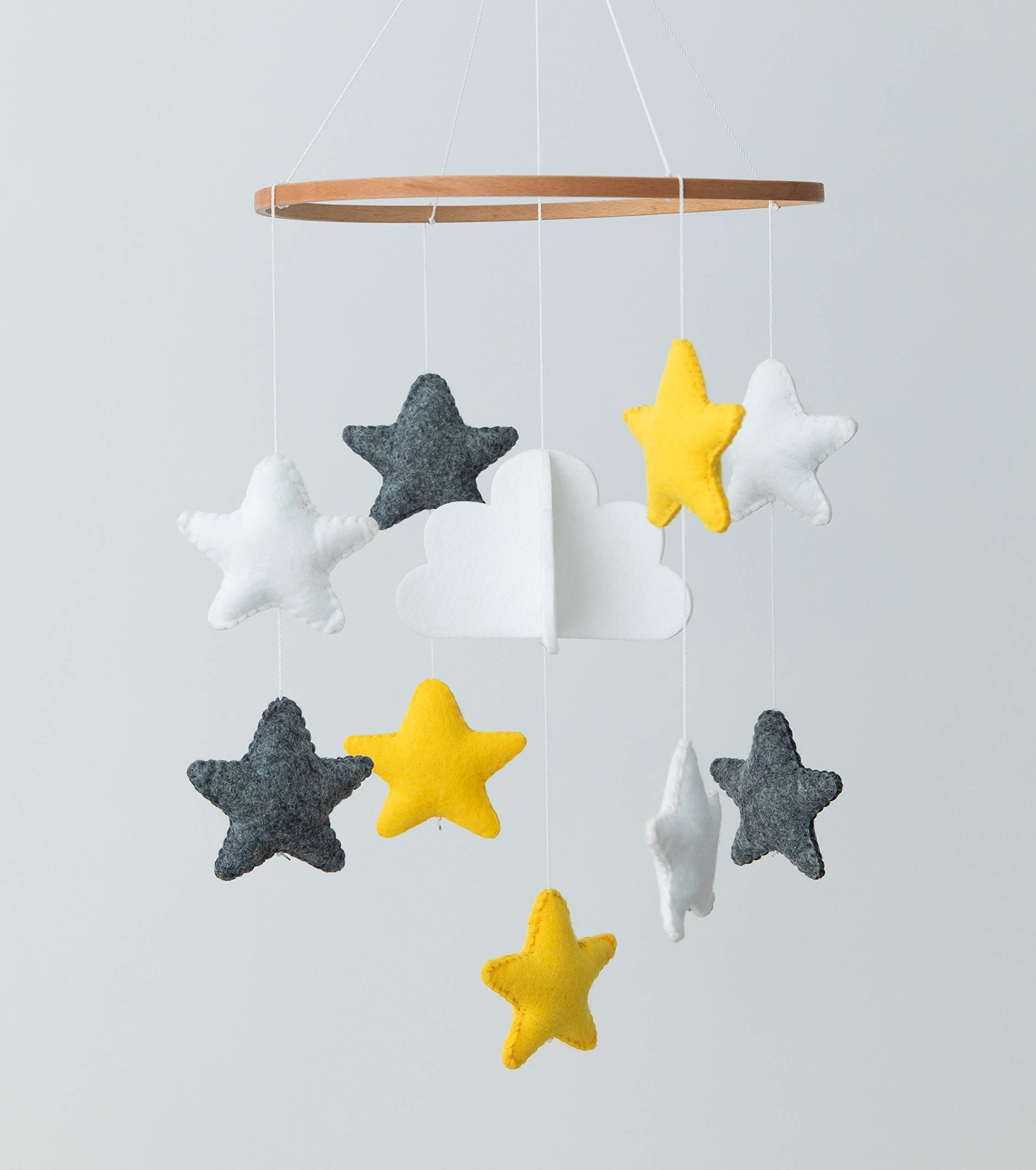 Baby Crib Mobile by Cheeky Owl - Dreamy Cloud and Stars for Nursery Decor and Ceiling Decoration, Gender Neutral, and Handmade Premium Materials