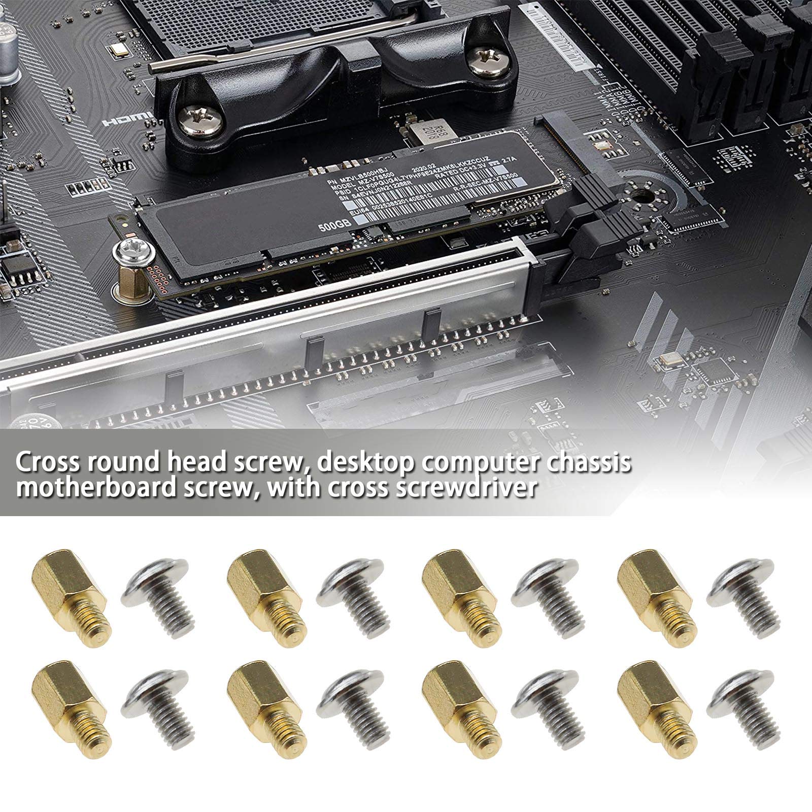 Create idea PC Case Motherboard Screws Kit, M3x6x4mm Brass Standoffs M3x5mm Screws with Screwdriver for Hard Drive Computer Case Motherboard