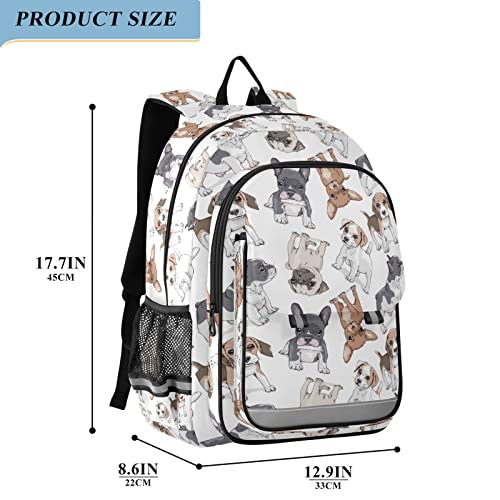 ALAZA Cute Puppy Pug Dog Print Animal Laptop Backpack Purse for Women Men Travel Bag Casual Daypack with Compartment & Multiple Pockets