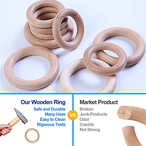 Arudyo Baby Teething Toys Silicone Teethers BPA Free Silicone Rudder with Wooden Ring Soothe Babies Gums (Khaki)