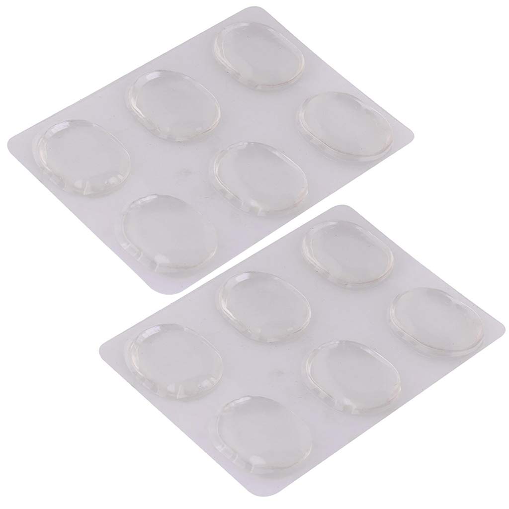 12Pcs Drum Damper Gel Pads for Drums Tone Control Musicians Drummer Enthusiast Beginner Transparent