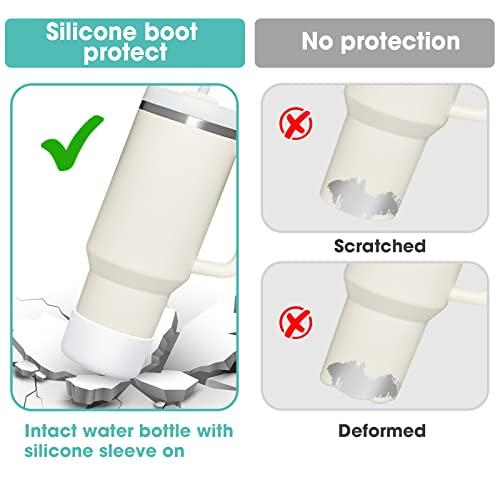 Airboat Silicone Spill Proof Stopper Set and Protective Boot for Stanley H1.0 40oz 30oz Tumbler, Leak Proof Straws Topper, Cover Cap and Anti Slip Bottle Bottom Boot Sleeve for Stanley Mug Cup