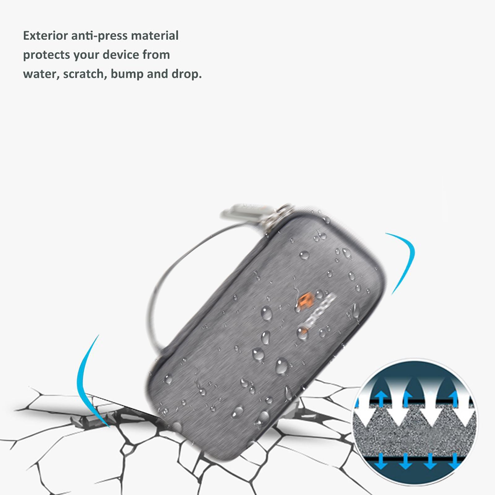 Aproca Grey Hard Travel Storage Protective Case, for Ceptics World Travel Adapter Kit