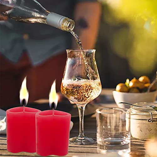 2 PCS Heart Shape Candles for Valentine's Day, Candles,Dripless & Long Lasting Smokeless Red Heart Shaped Candles for Mood,Romantic Decor,Pool,Dinners,Home,Wedding,Crafts