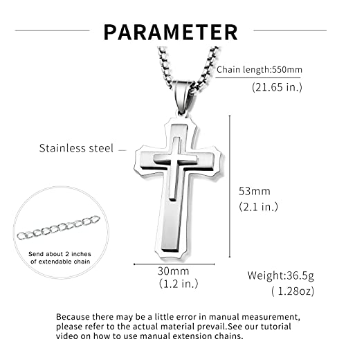 ๐ฎ๐ฌ๐ฎ๐ฏ ๐๐ฉ๐ ๐ซ๐๐๐๐ Cross necklace for men Christian gifts for women,silver necklaces for teen girls chain mens religious essentials fear of god jewelry men's stainless steel faith boys pendant cadenas para hombres