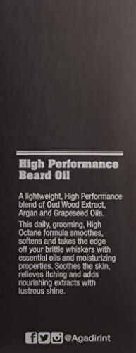 AGADIR Oud Wood Beard Oil, 1.5 Fl Oz