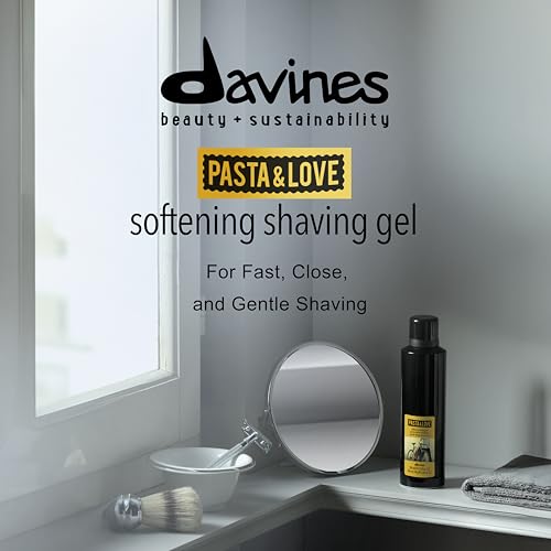 Davines Pasta & Love Men's Softening Shaving Gel to Foam, Soothing Formula with Alkekengi Extract, 6.76 fl. oz.