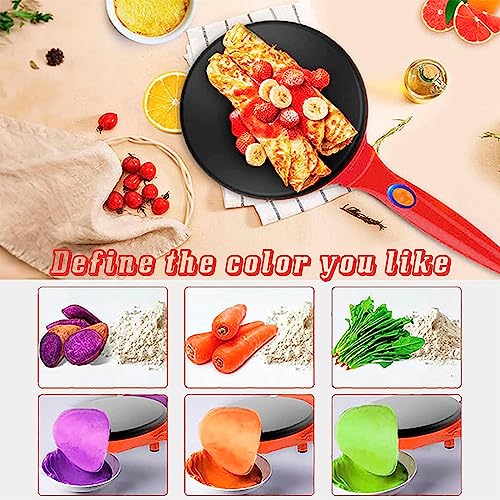 8" Electric Crepe Maker, Portable Crepe Maker Cordless Crepe Pan Maker Griddle Crepe Pan with Non-Stick Coating for Crepes, Blintzes, Pancakes, Bacon, Tortillas