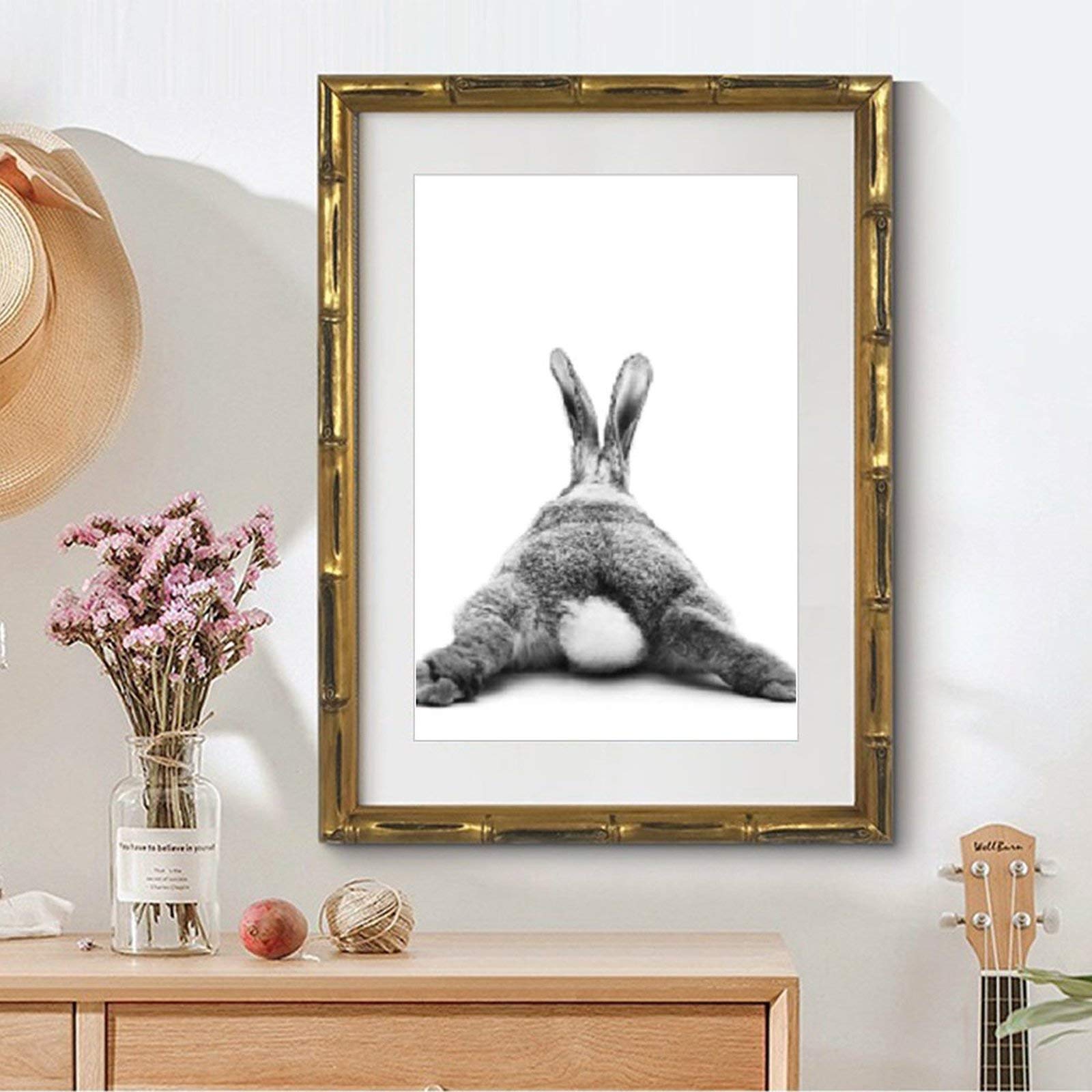 Canvas Prints Bunny Butt Nursery Wall Art Posters Animal Rabbit Prints Funny Rabbit Tail Wall Pictures Baby Room Decor Unframe-style1 12×18inch(30×45cm)