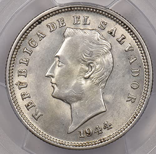 1944 SV El Salvador 1944 25 Centavos PCGS AU 58 PI0060 DE FAIR