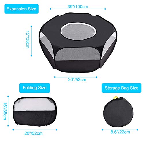 Suwikeke Small Animal Playpen, Breathable Pet Cage Tent, Foldable Portable Exercise Pet Fence, with Anti Escape Top Cover for Hamster Chinchillas Hedgehogs Guinea Pig Rabbits Kitten