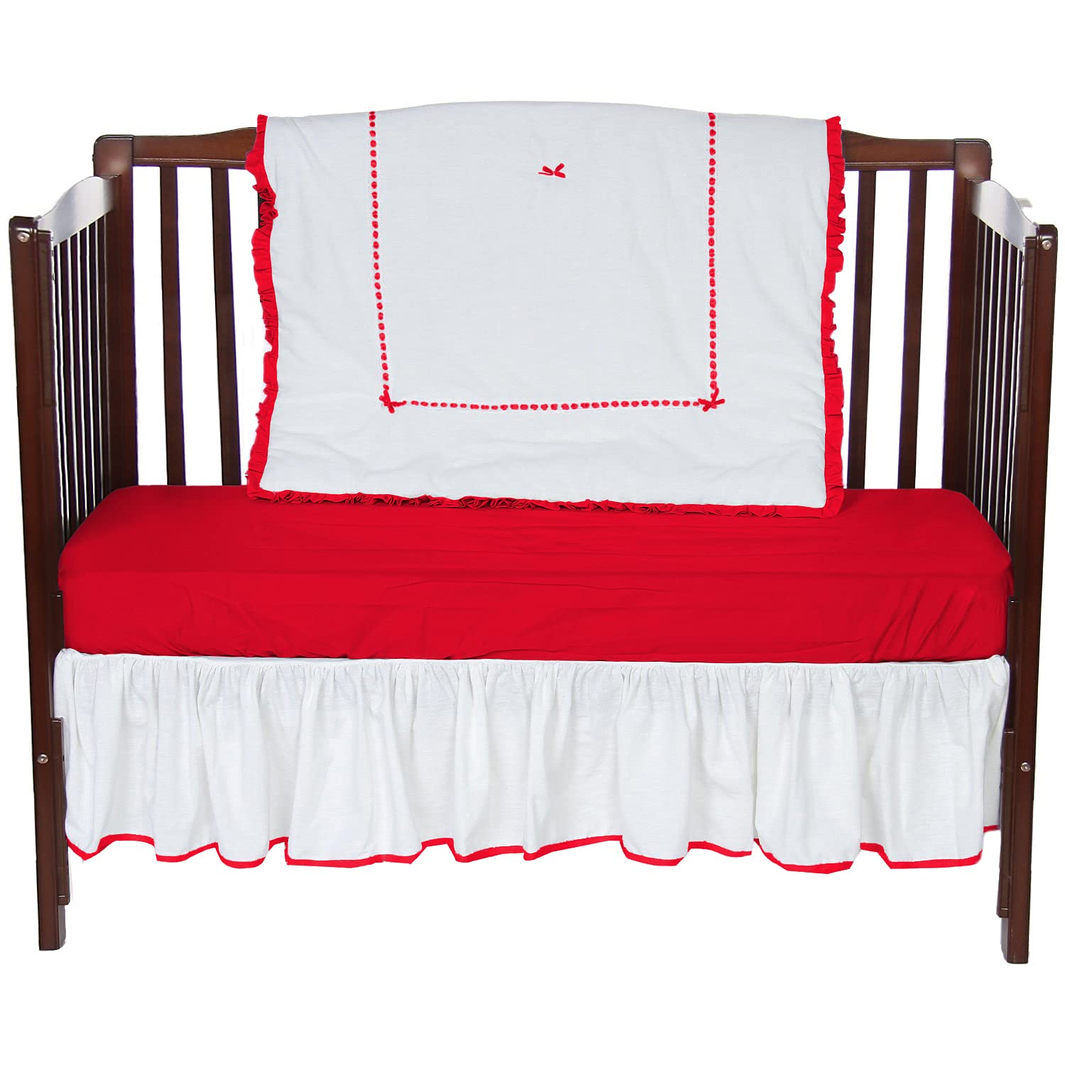 Baby Doll Bedding Unique 3Piece Crib Bedding Set, Red